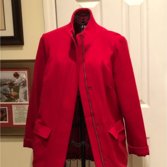 J. Jill | Jackets & Coats | Jjill Xs Red Car Coat Goodused Condition ...